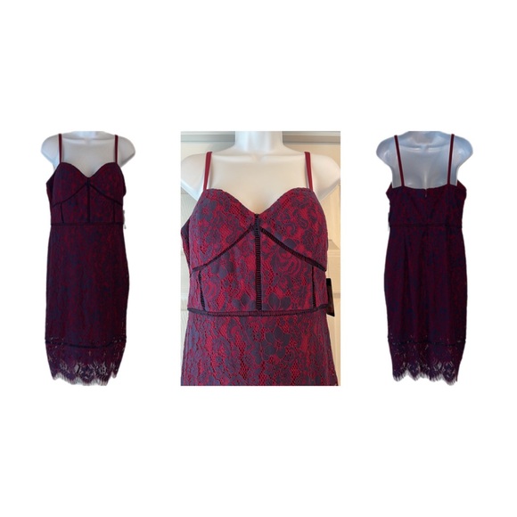 Guess | Dresses | Guess Padded Dress With Lining With A Lacy Overlay ...